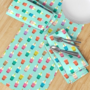 Tea Table Runner Boba Tea Light Greenish by Charlottewinter Fun Kids ...