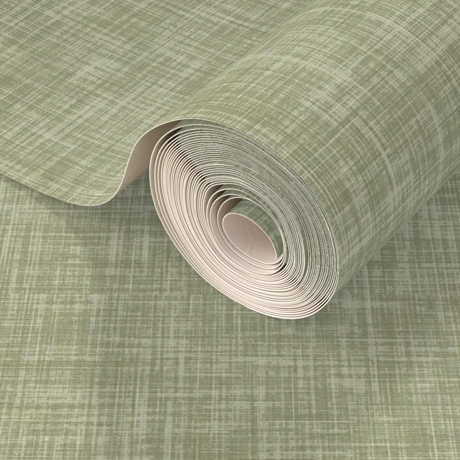 Neutral Sage Green Textured Grasscloth Wallpaper - Faux Textured Look ...