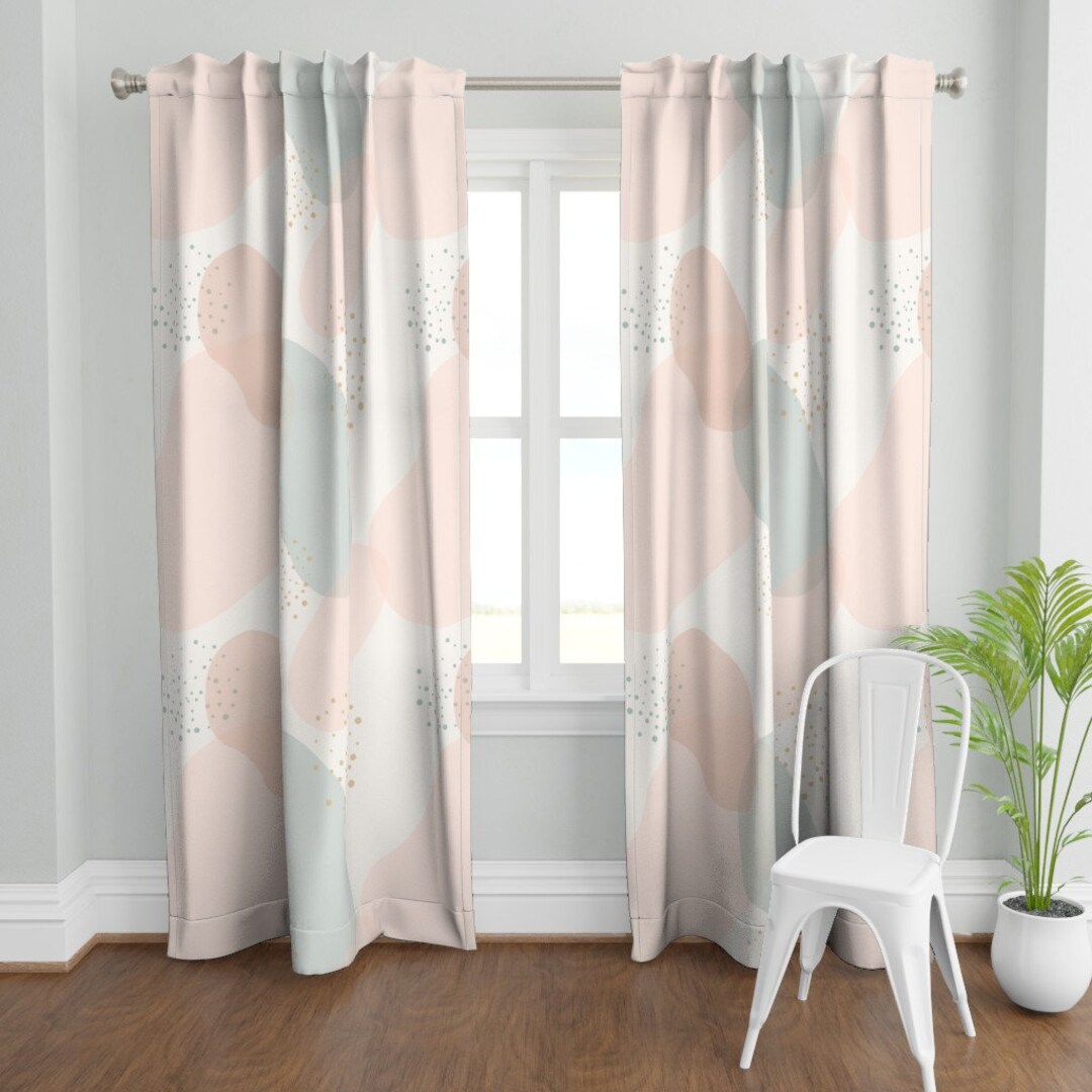 Soft Pastels Curtain Panel Sandy Pastels by Studio_k Pink - Etsy