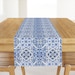 Mediterranean Tile Table Runner - Blue White Floral Moroccan Summer ...