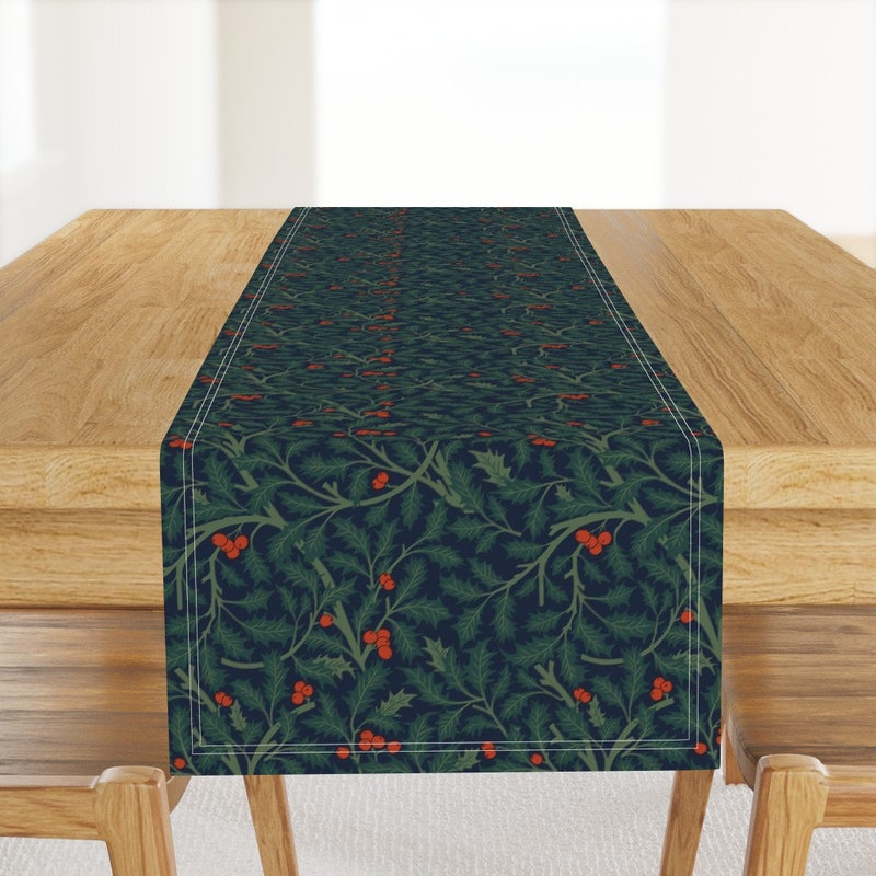 Holly Berries Table Runner - Etsy