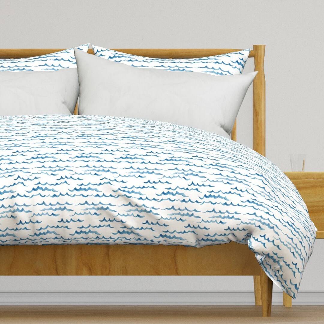 Coastal Bedding Ocean Waves by Houseintheorchard Watercolor Ocean ...