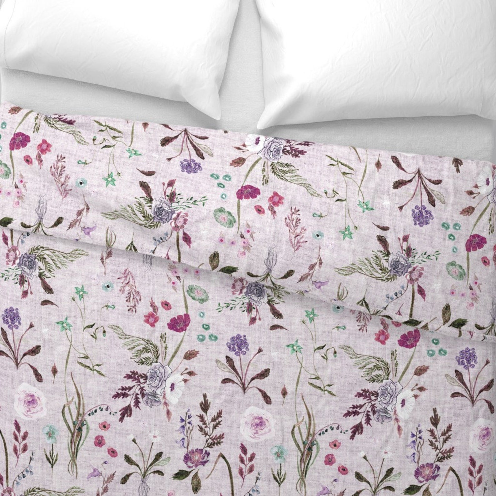 Floral Botanical Duvet Cover Jane Lavender by - Etsy