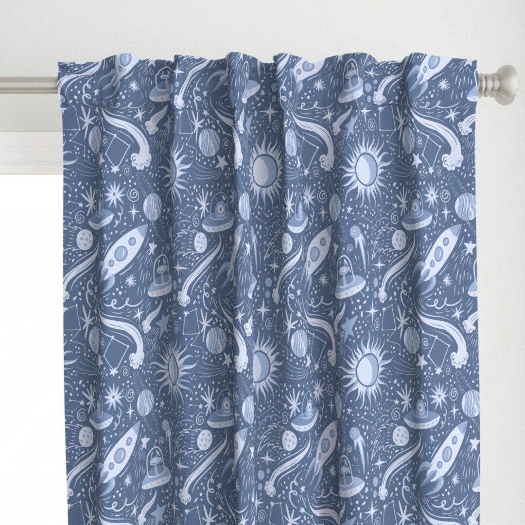 Space Curtain Panel Space Adventure Blue by Atelierdorina Adventure ...