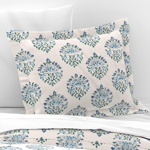 Periwinkle Bedding - Handblock Medallion by Whitneyenglish - Cornflower ...