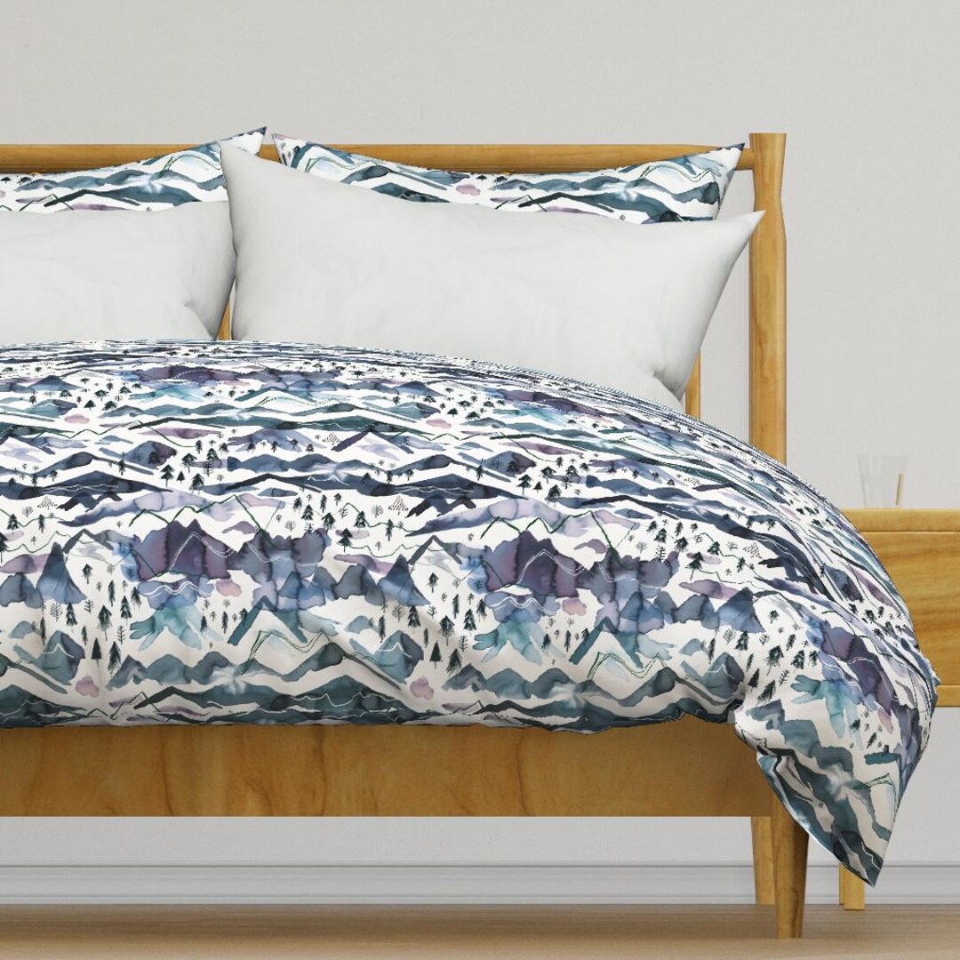 Blue Nature Bedding - Mountains Landscape by Ninola-design - Mountains ...