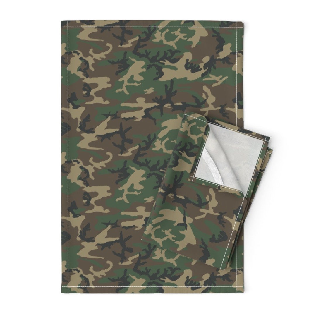 Camouflage Tea Towels set of 2 Woodland Camo by Ricraynor - Etsy