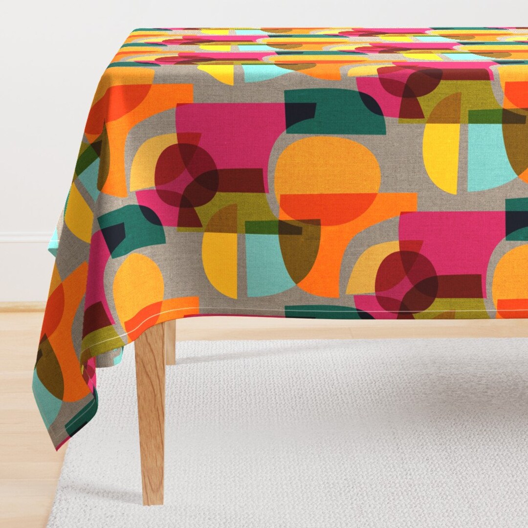 Midcentury Modern Tablecloth Kaleidoscope by Ceciliamok Bright ...