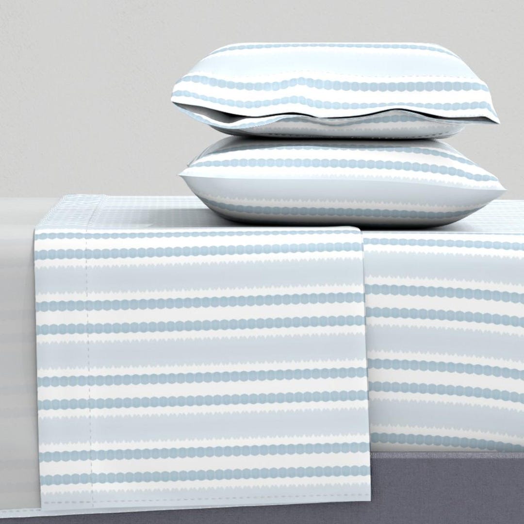 Blue Stripe Sheets - Watercolor Stripe by Etienne - Coastal Pale Light ...