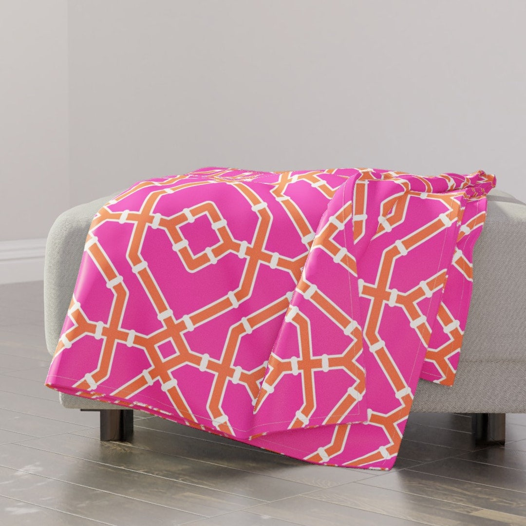 Bamboo Trellis Throw Blanket - Preppy Spring by Misentangledvision ...