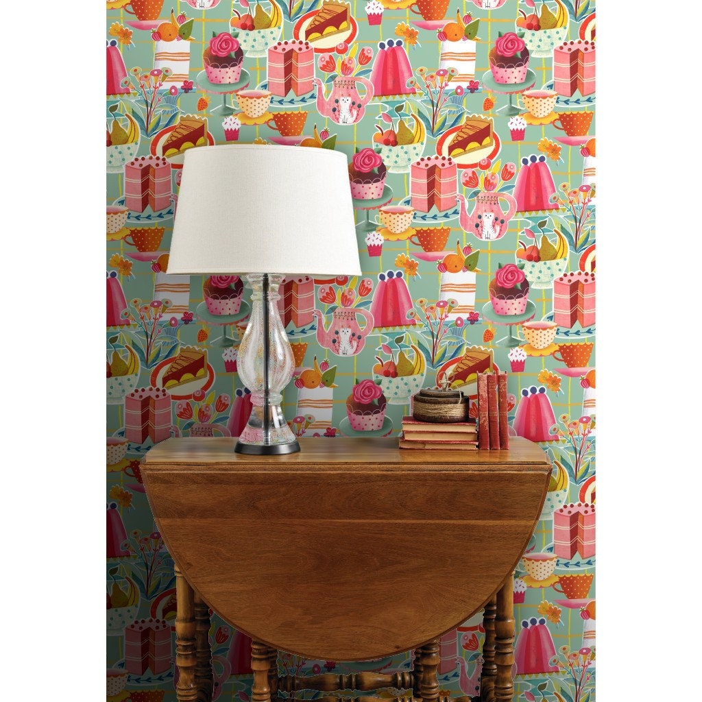 Whimsical Non-pasted Wallpaper Desserts Cupcake Sugar Cake Pie - Sweet ...