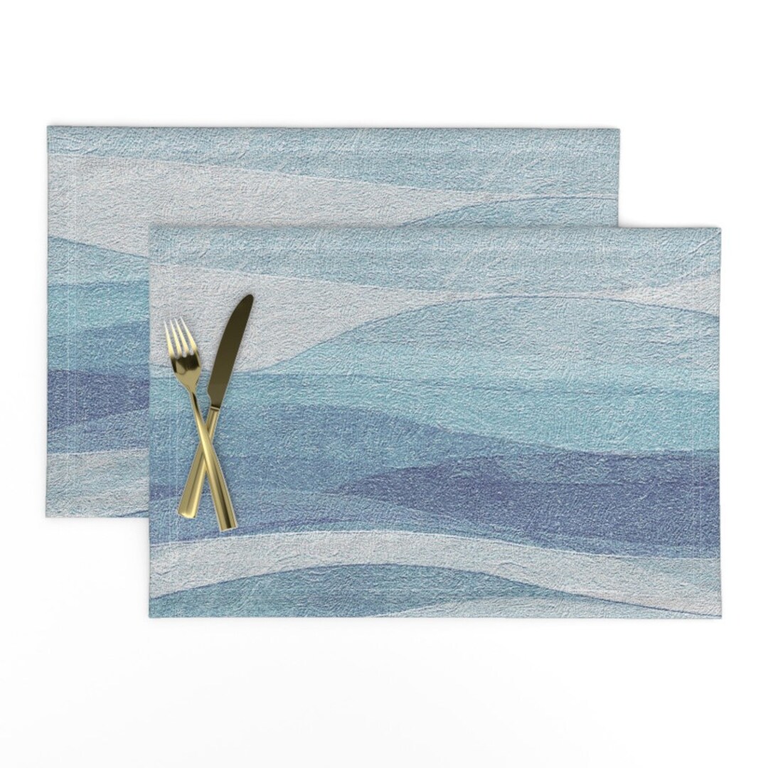 Abstract Ocean Wave Placemats set of 2 Wave Sky Blue by Wren_leyland ...