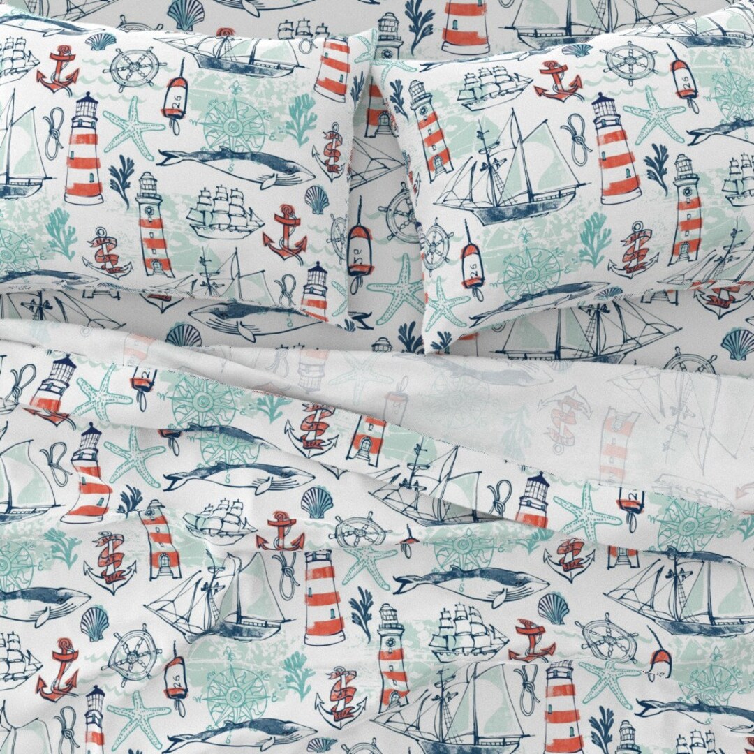 Nautical Ships Sheets Nautical Pacific by Ohn_mar_win - Etsy