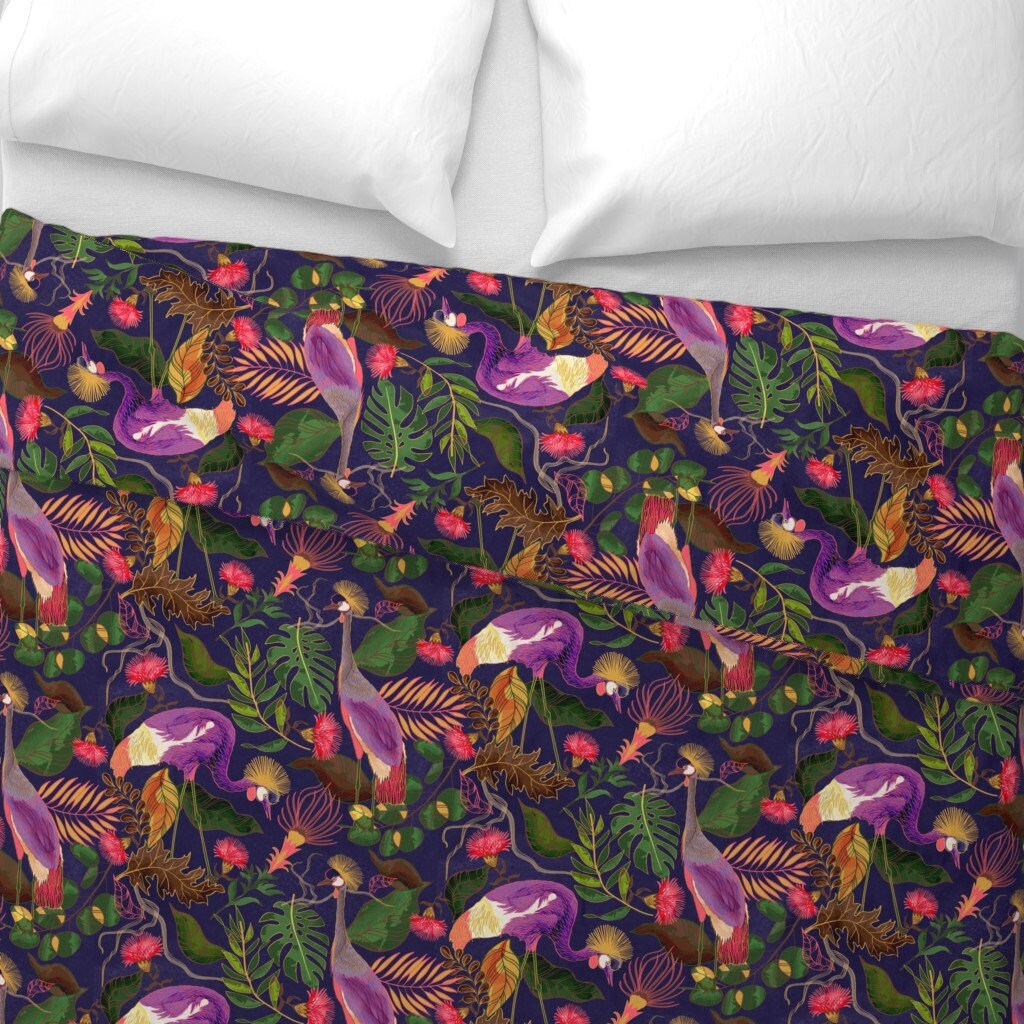 Crested Cranes Duvet Cover African Cranes by Meliszawang - Etsy