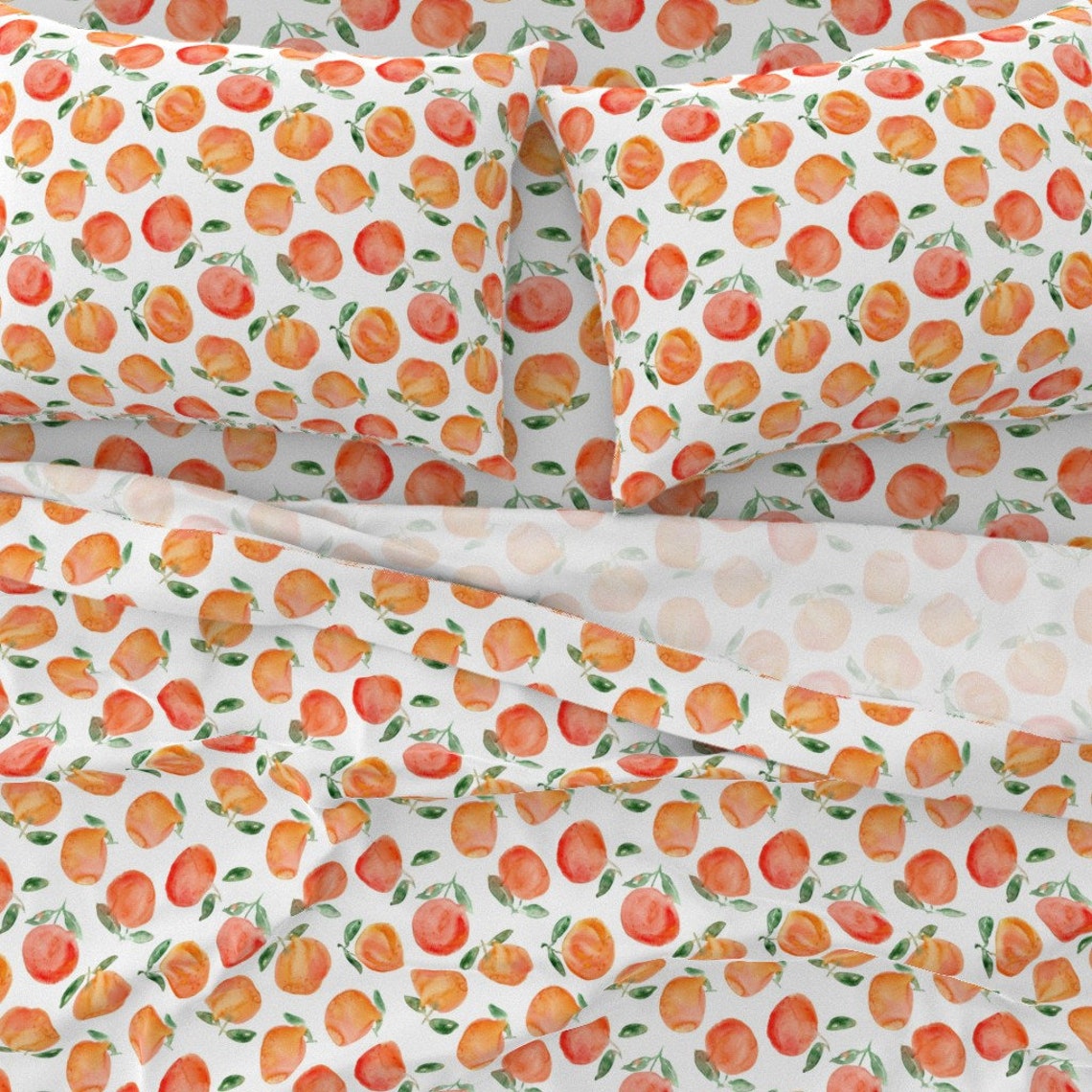 Summer Fruit Sheets Watercolor Oranges Larger by | Etsy