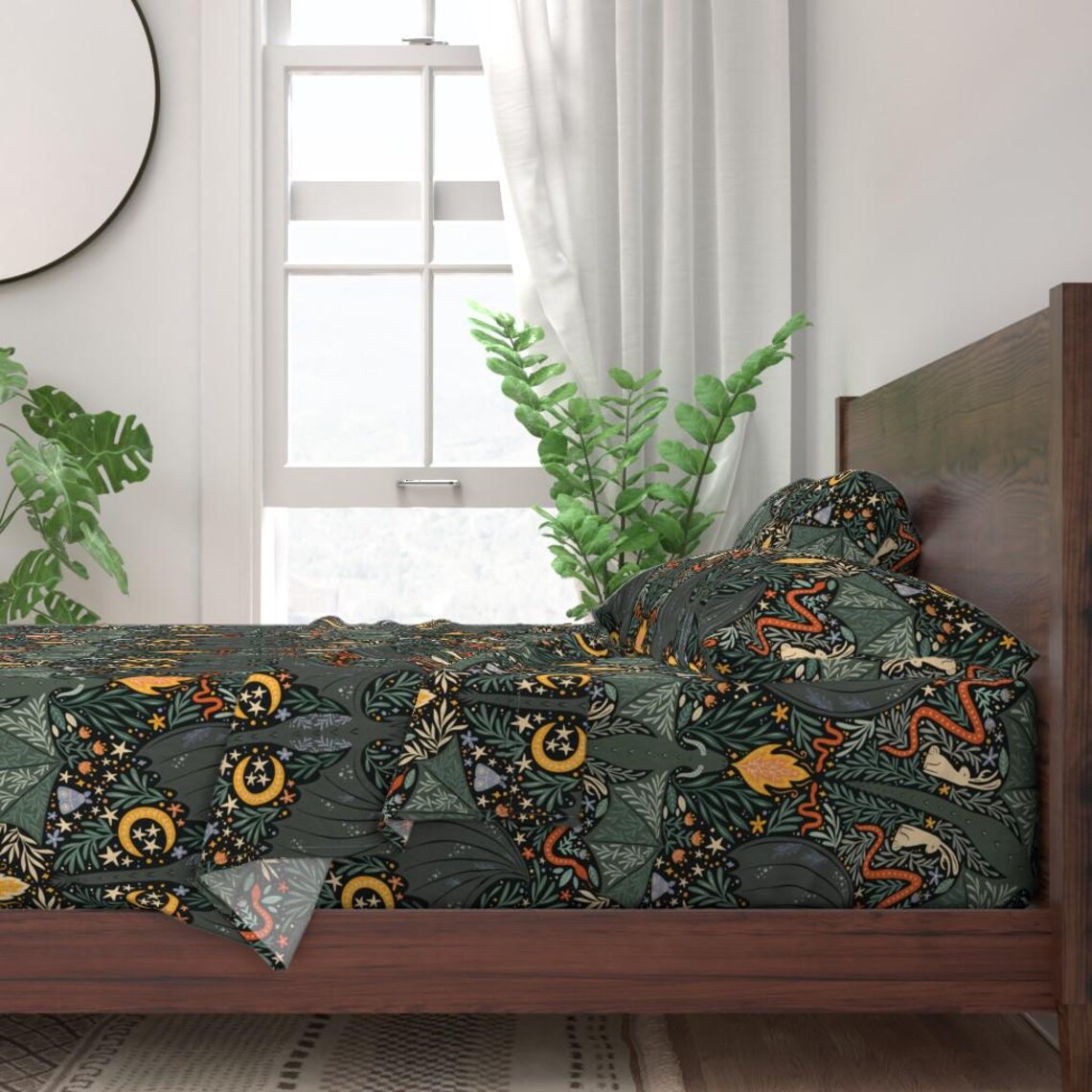 Maximalist Sheets - Folk Dragons Large by Writtenbykristen - Fantasy ...