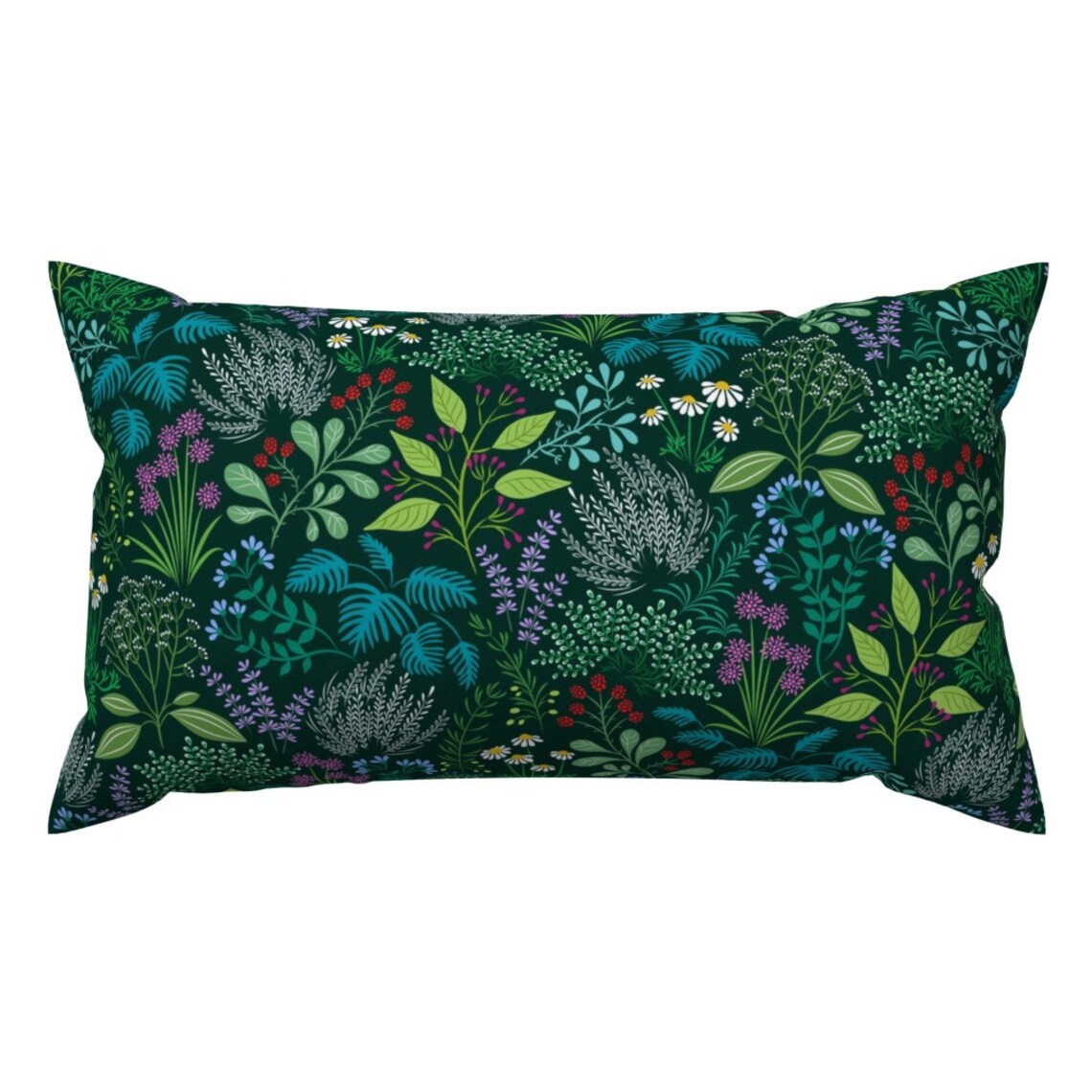 Botanical Accent Pillow Delightful Herb Garden by - Etsy