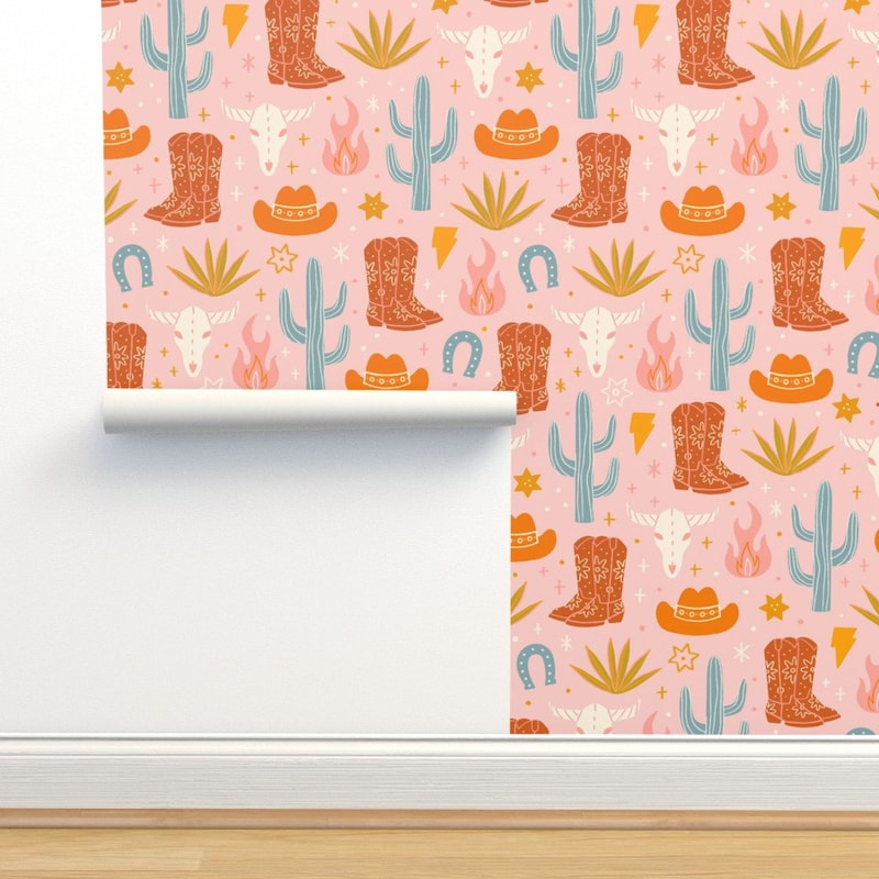 Pink Cowgirl Wallpaper - Etsy