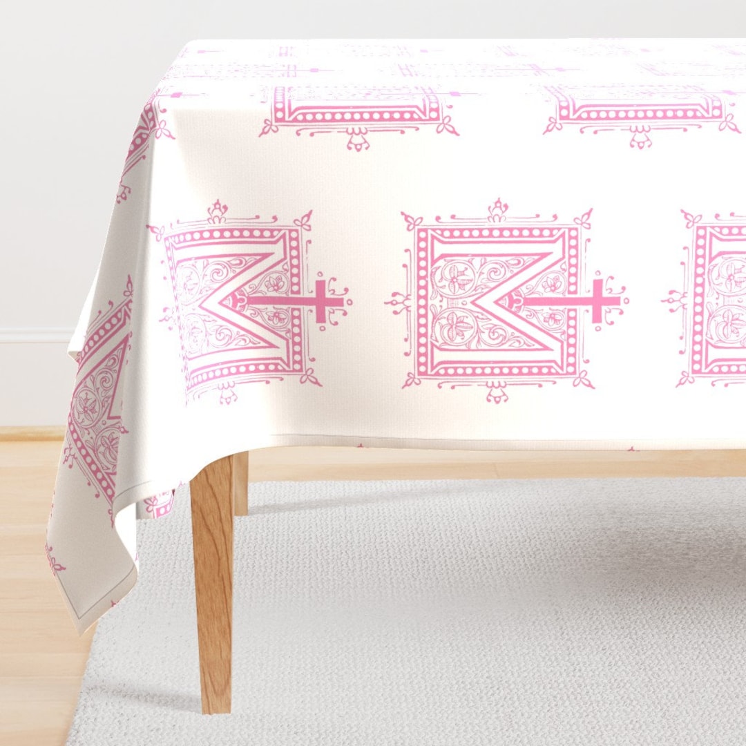 Mary Tablecloth Pink Marian Cross by Catholic_artisan Baby Girl ...