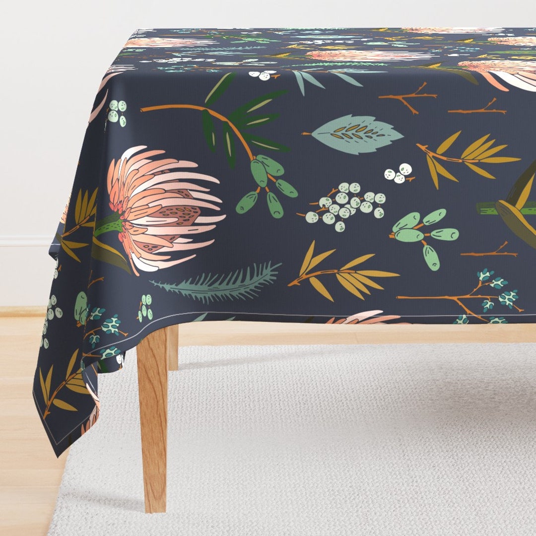 African Floral Tablecloth Floral Study Dark by Holli_zollinger Protea ...