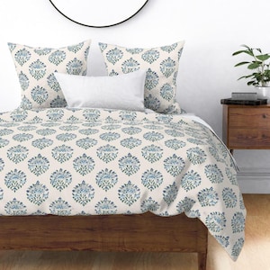Periwinkle Bedding - Handblock Medallion by Whitneyenglish - Cornflower ...