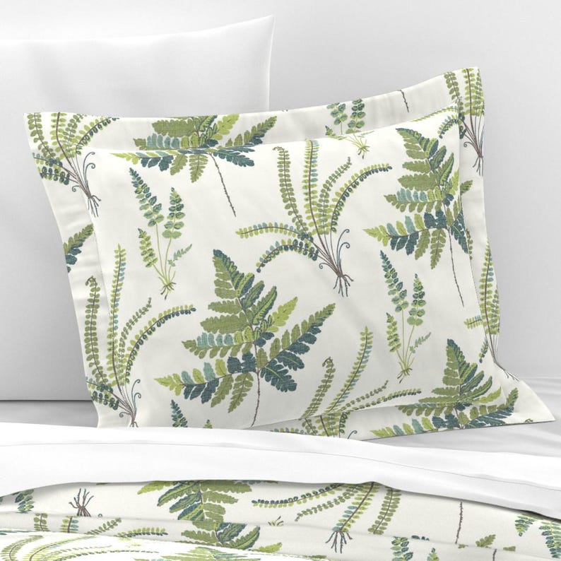 Green Leaves Bedding - Fern Botanical by Melissahyattfabrics - Ferns ...