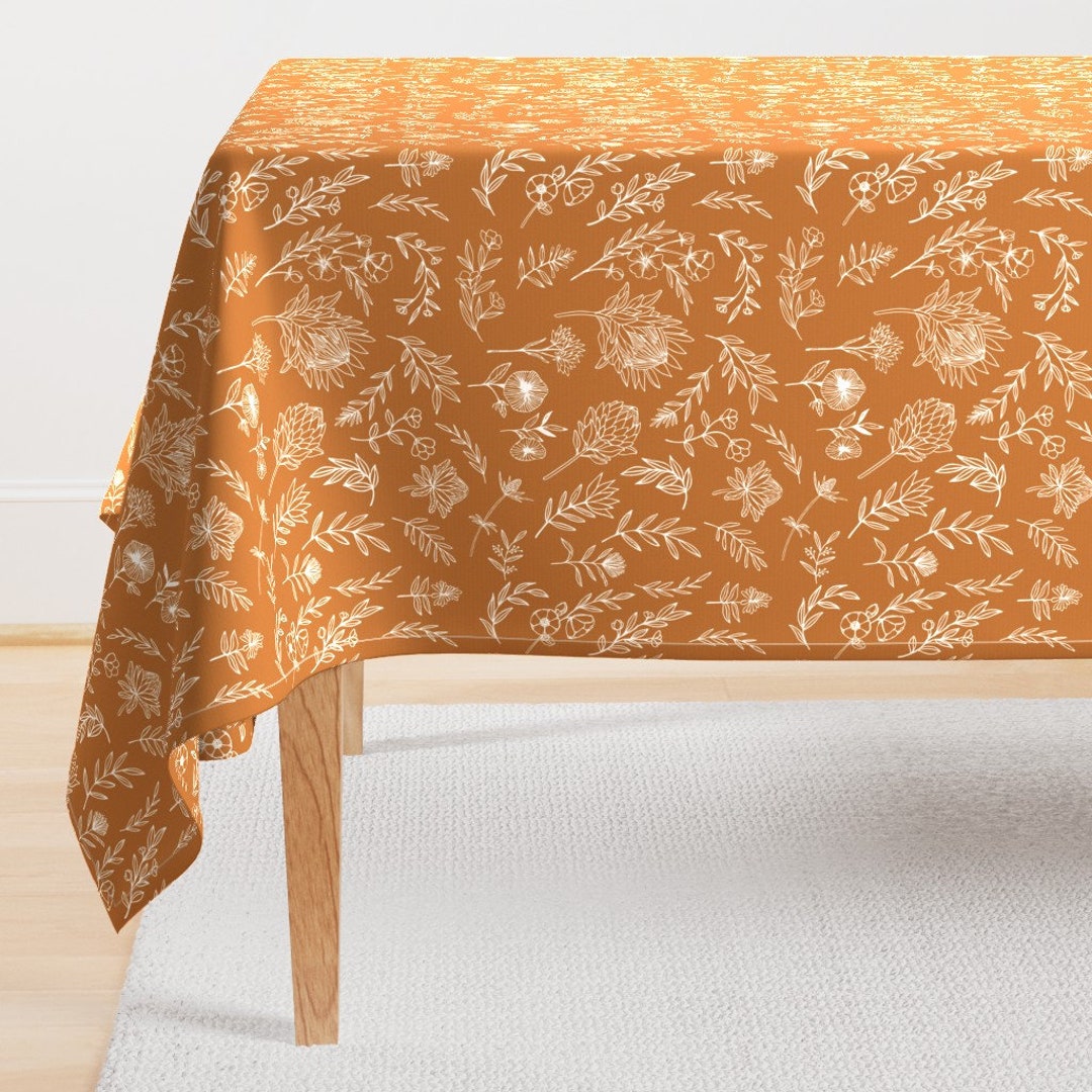 Protea Tablecloth Tess Rust by Ivieclothco Terra Cotta Wildflowers ...
