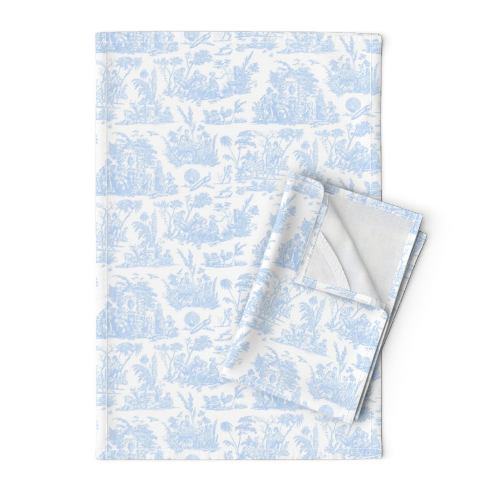 Baby Blue Toile Tea Towels set of 2 Marseilles Toile by - Etsy