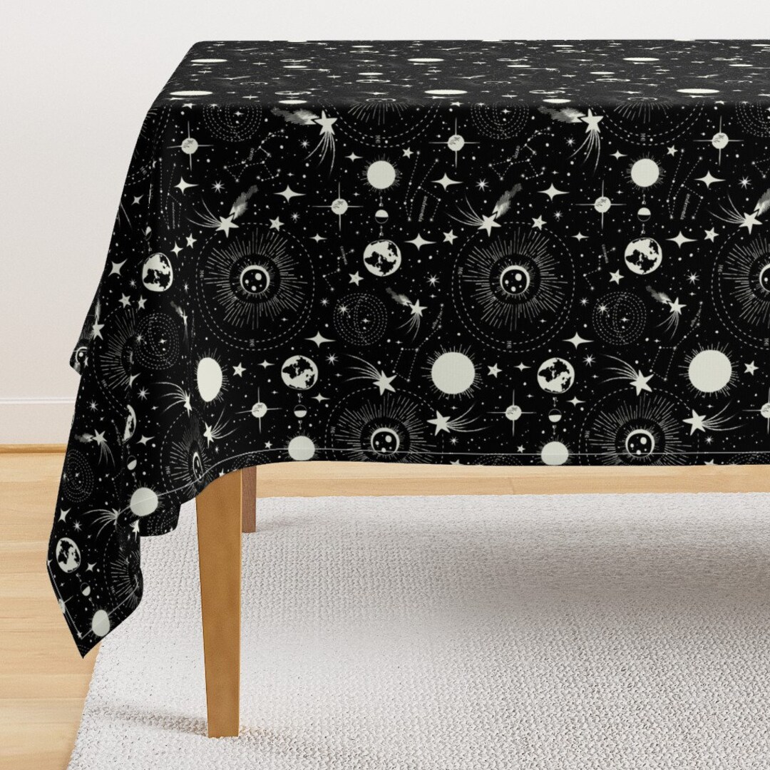 Stars Space Tablecloth Solar System Black by Heatherdutton Celestial ...