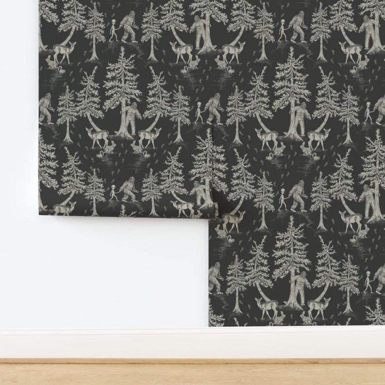 Sasquatch Non-pasted Wallpaper Cryptids Charcoal Gray Aliens - Bigfoot ...