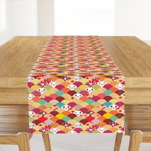 Spring Kawaii Table Runner Spring in Japan by Ekaterinap - Etsy