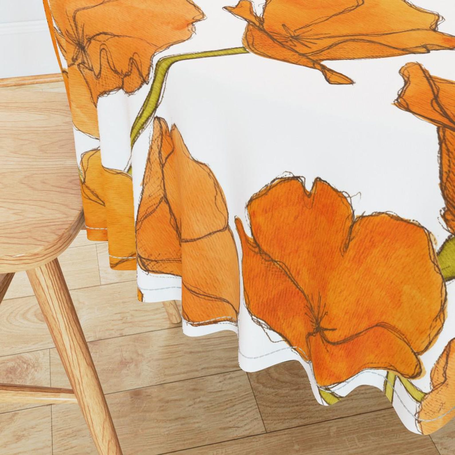 California Poppy Tablecloth - Poppy Large Scale by Studiodena ...