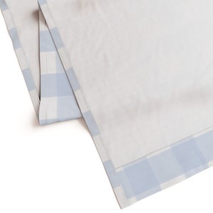 Baby Blue Check Curtain Panel - Gingham Light Blue Check Buffalo Check ...