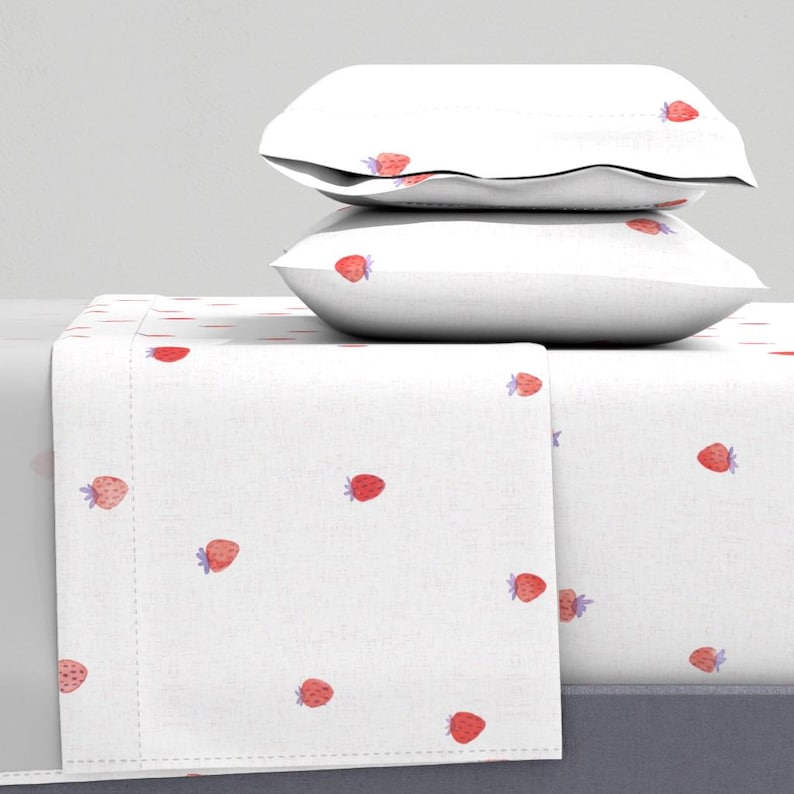 Cottage Strawberries Sheets - Watercolor Strawberry by Friztin - Fruit ...