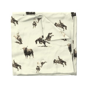 Rodeo Duvet Cover Ride'm Cowboy Toile by Redmares Sepia Toned Old West ...
