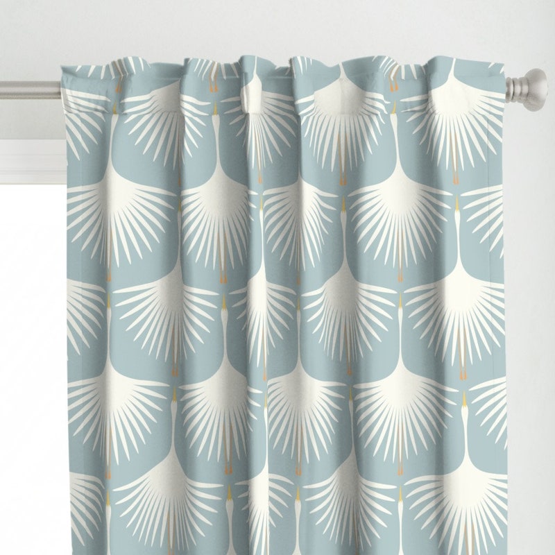 Swan Curtain Fabric - Etsy