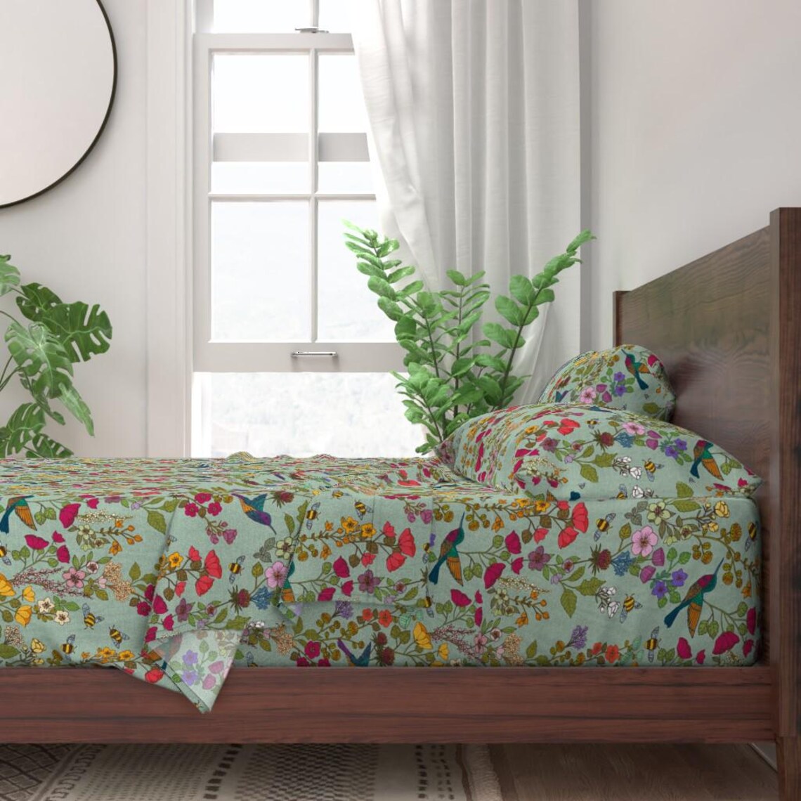 Victorian Garden Sheets - Hummingbirds and Bees by Ceciliamok ...