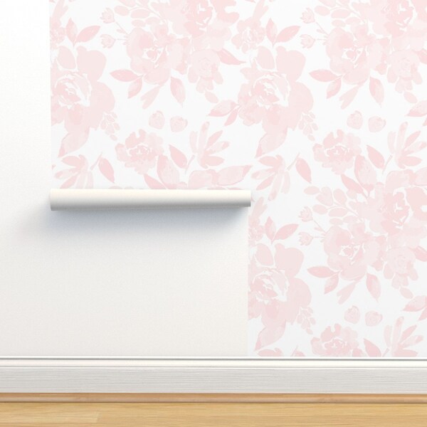 Blush Floral Wallpaper - Etsy