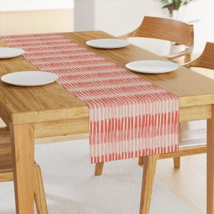 Coral Stripes Table Runner Coral Stripes by Juliaschumacher - Etsy