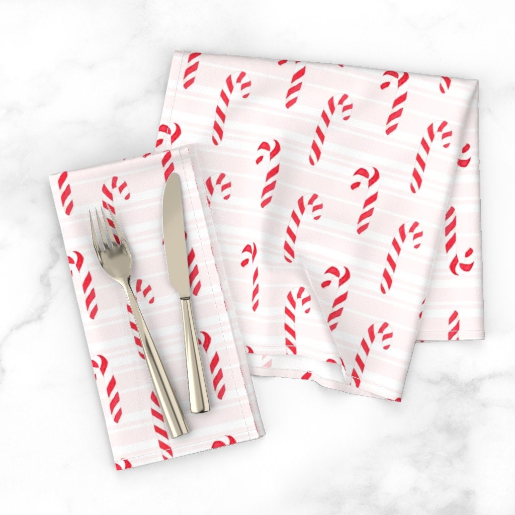 Christmas Candy Cane Dinner Napkins set of 2 Candy Cane - Etsy