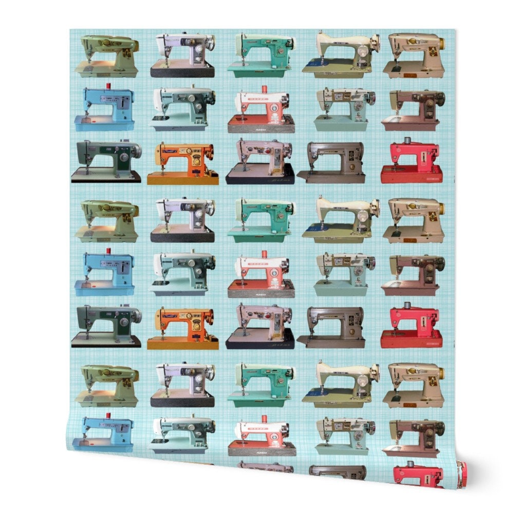 Vintage Machines Commercial Grade Wallpaper Sewing Machines - Etsy
