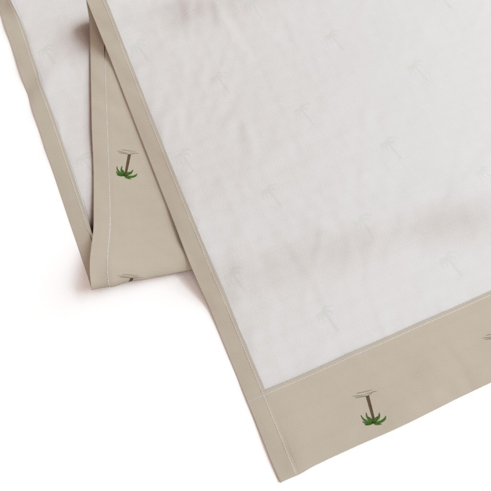 Palm Tree Curtain Panel - Tan Beach Tropical Small Sandy Preppy Coastal ...