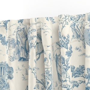 Ancient Greece Curtain Panel - Greek Mythology Toile Blue by Vinpauld ...