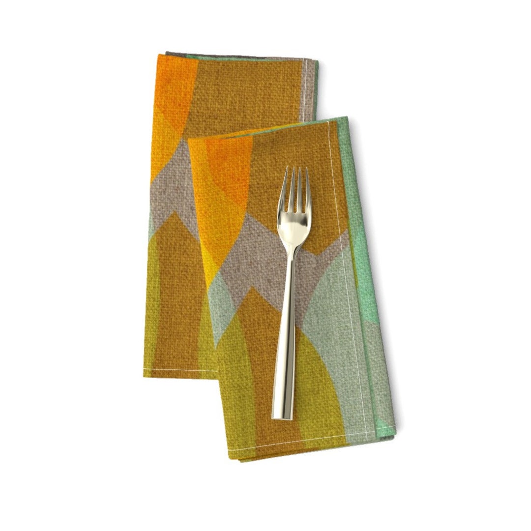 Mid Century Modern Dinner Napkins set of 2 Mid Century - Etsy