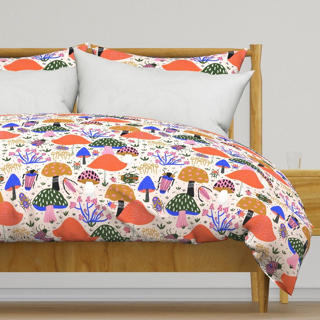 Mushroom Doodles Bedding Doodle Bugs by Sandra_hutter_designs Colorful ...