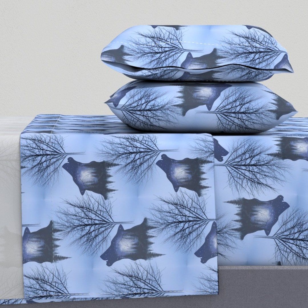 Wolf Sheets Winter Wolf Forest by Blue_moth_fabrics Pastel Goth Pagan ...
