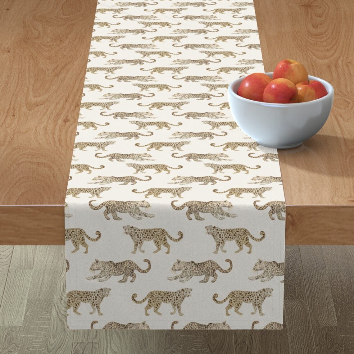 Safari Animal Table Runner Leopard Parade Cream by - Etsy