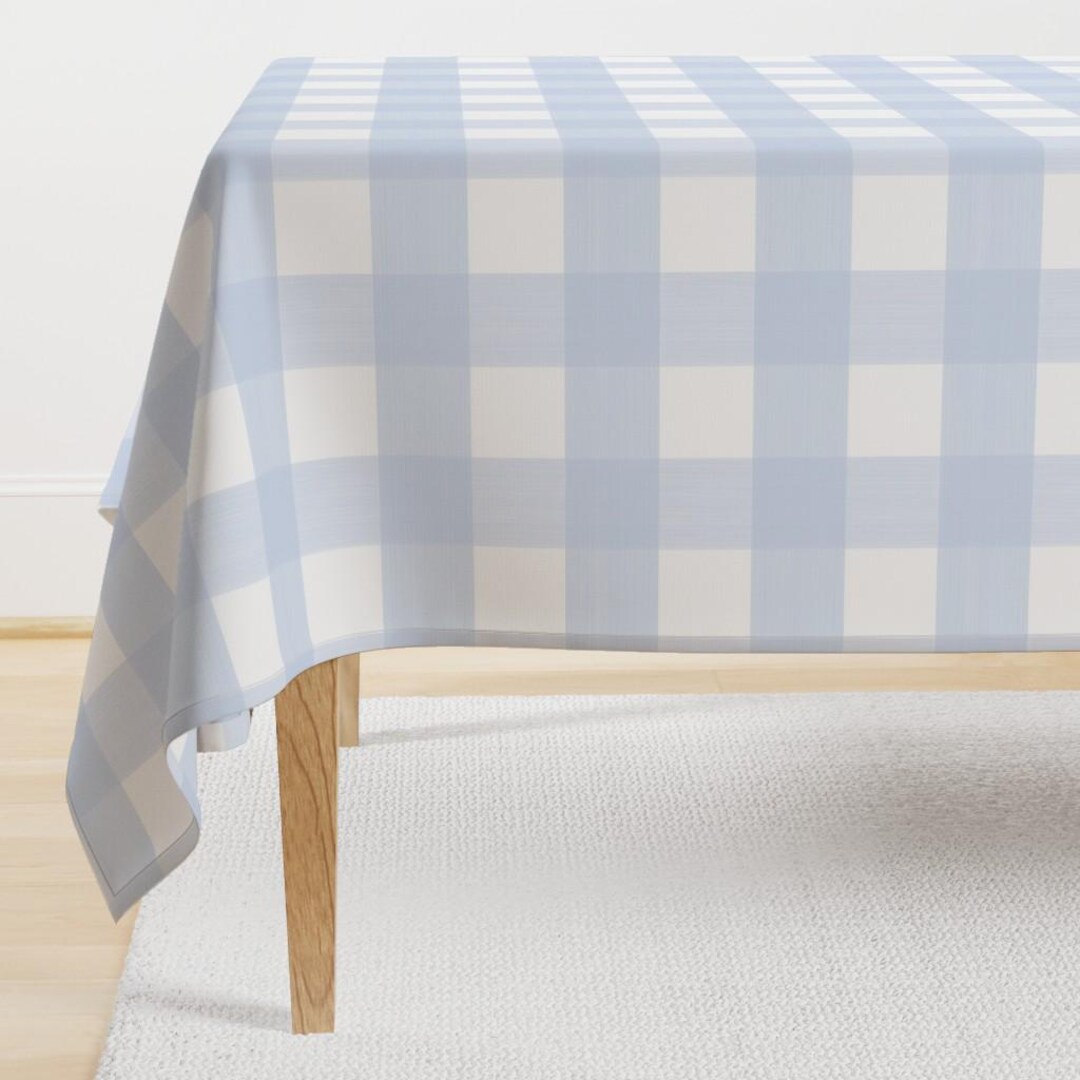 Baby Blue Check Tablecloth - Buffalo Plaid Soft Blue by Danika_herrick ...