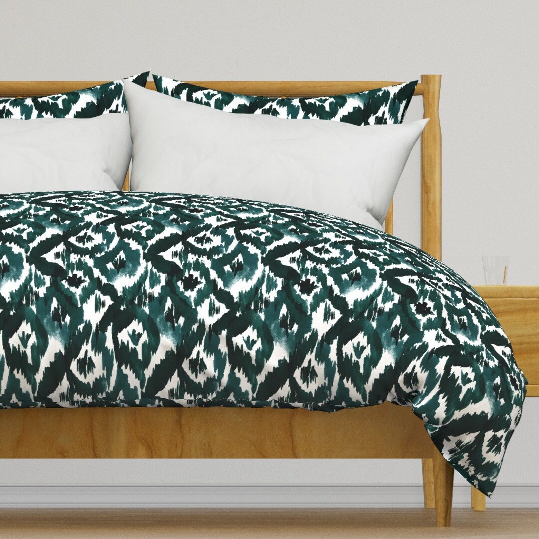 Jungle Ikat Bedding Ikat Diamond Dark Green by Crystal_walen - Etsy