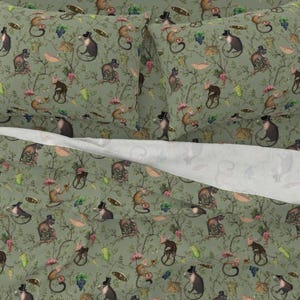 Monkey Chinoiserie Sheets - Monkeys Garden Party by Utart - Whimsical ...